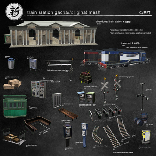 Second Life Marketplace - xin. train cart + blue RARE
