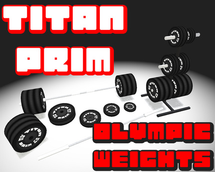 Second Life Marketplace - TITAN PRIM Mesh Olympic Weight Set .:A30:.