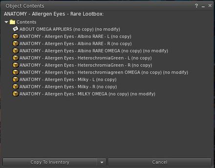 Second Life Marketplace - ANATOMY - Allergen Eyes - Rare Lootbox