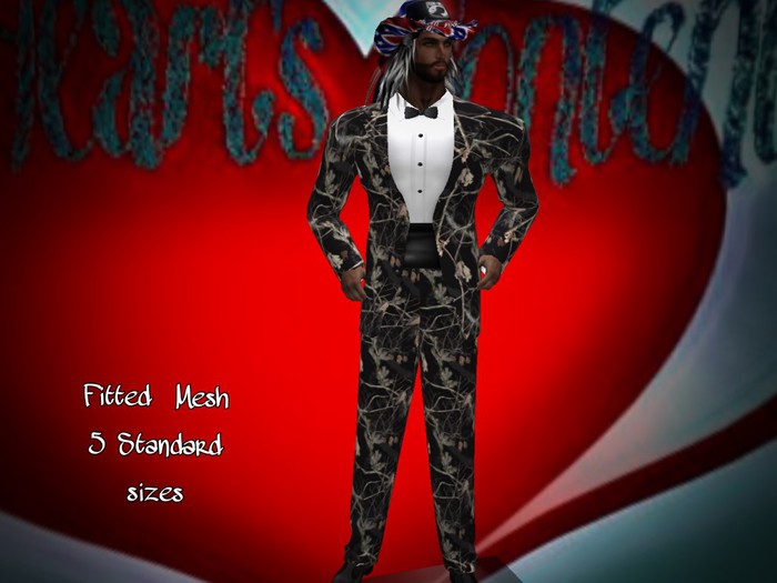 Second Life Marketplace Black Camo Tuxedo