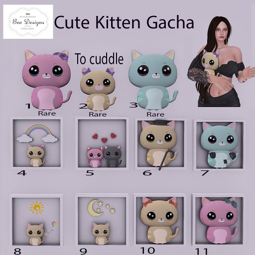 Second Life Marketplace - Bee designs Cute Kitten Gacha 9