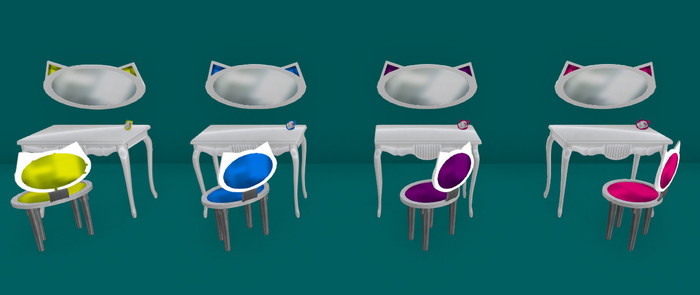 Second Life Marketplace - Dakota Designs Mesh Kitty Cat Dressing Table ...