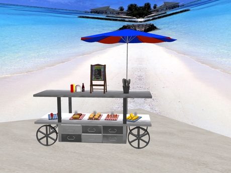 Second Life Marketplace - Beach Food Cart-crate