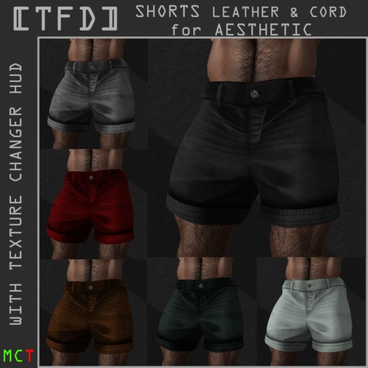 Second Life Marketplace - [TFD] Shorts - LEATHER and CORD - With HUD ...