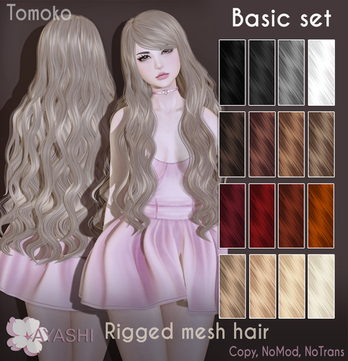 Second Life Marketplace - [^.^Ayashi^.^] Tomoko hair-Basic set