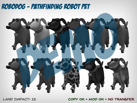 Second Life Marketplace - RoboDog DEMO - Pathfinding Robot Pet