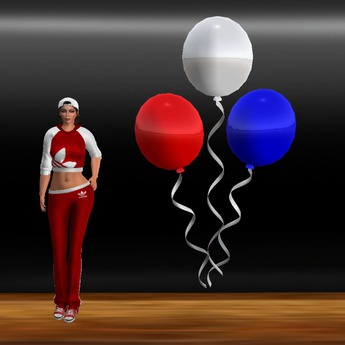 Second Life Marketplace - Mesh Red, White & Blue Balloons