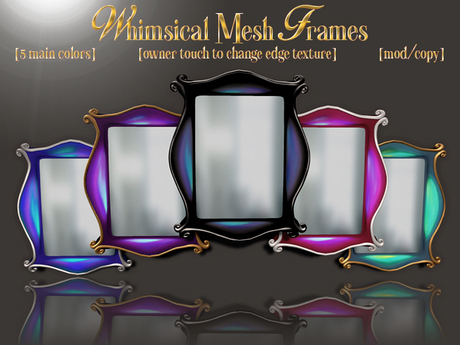 Second Life Marketplace - Whimsical Mesh Frames or Mirrors -#2 GREAT LOD!