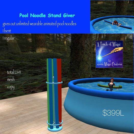 Second Life Marketplace - Animated Pool noodle stand giver-crate
