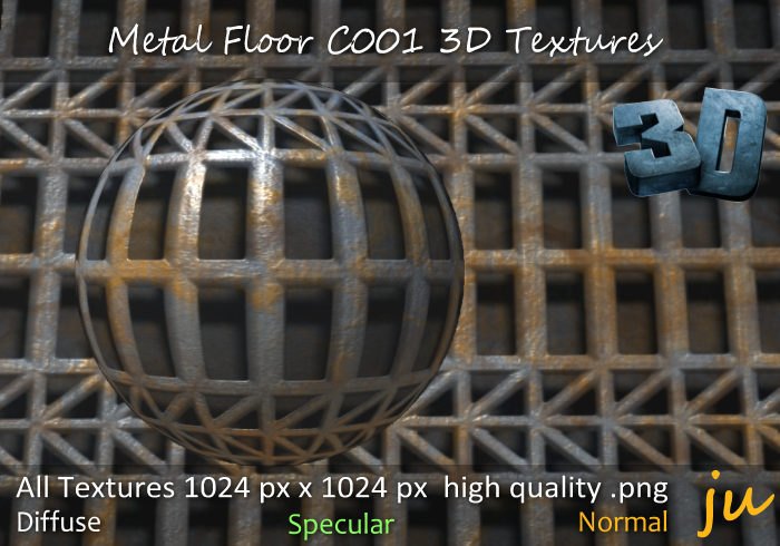 Second Life Marketplace - JU Metal Floor C001 3D Textures Full Perm