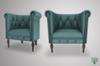 Second Life Marketplace - ~GD~ Madison Tufted Club Chair - Teal - PG