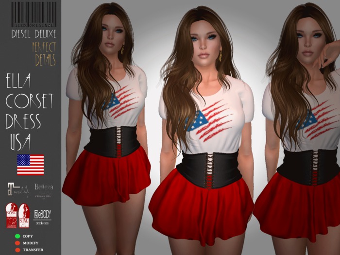 Second Life Marketplace - [DIESELdeluxe] Ella Corset Dress USA
