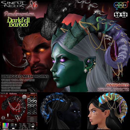 Second Life Marketplace - Sinful Needs - Pandemonium Darkfell Barbed ...