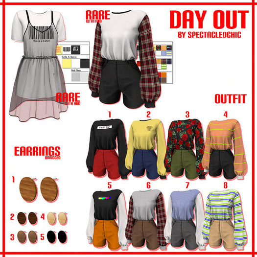 Second Life Marketplace - [spectacledchic] DAY OUT gacha earring 1 BOXED
