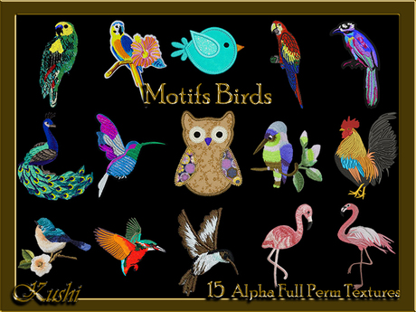 Second Life Marketplace - Motifs Birds Alpha Textures