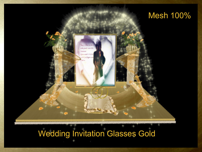 Second Life Marketplace - Wedding Invitation Glasses Gold