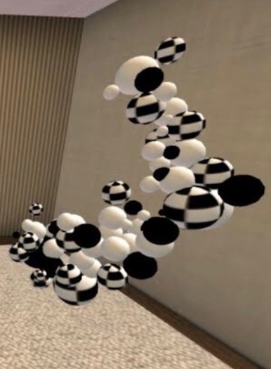 Second Life Marketplace - black white checker whimsical balloon balls