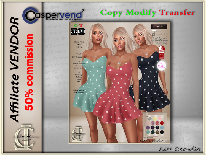 Second Life Marketplace - LC Affiliate Vendor - Kate Dress [6 vendors]