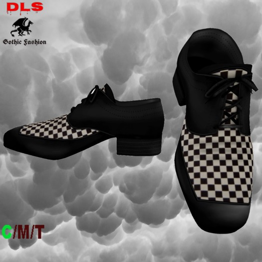 Second Life Marketplace - Lace up Formal Shoes male black chess boxed
