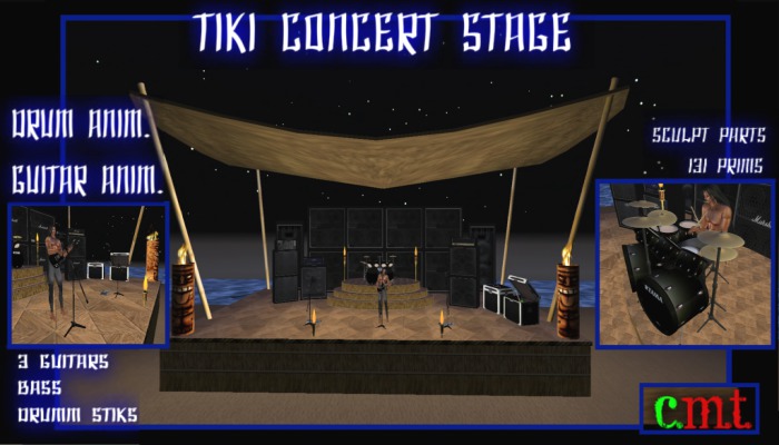 Second Life Marketplace - tiki concert stage