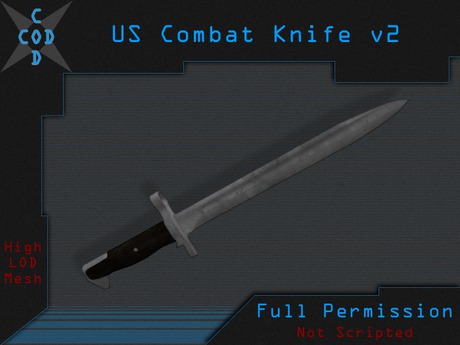Second Life Marketplace - [COD] US Combat Knife V2 - Full Perm Weapon