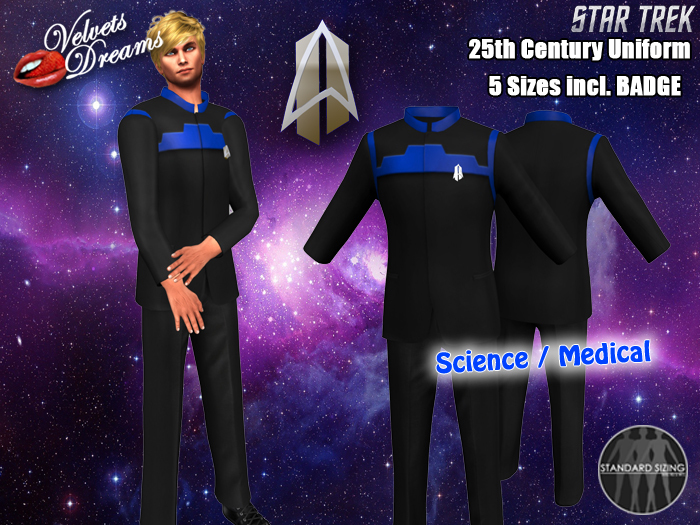 Second Life Marketplace - -VD- Star Trek Uniform 25th BLUE DEMO (wear ...