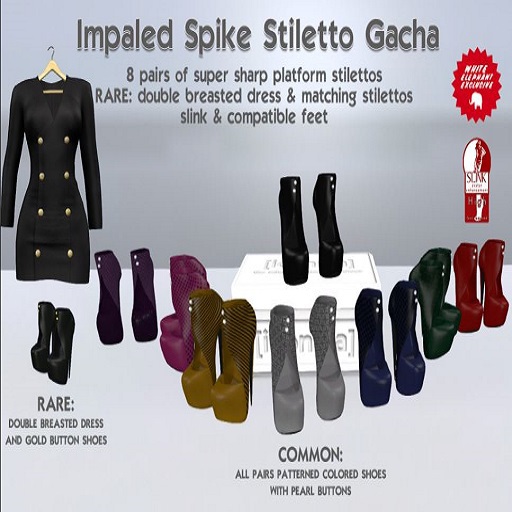Second Life Marketplace - [i] Impaled Spike Stilettos Gacha - Red BOXED ...
