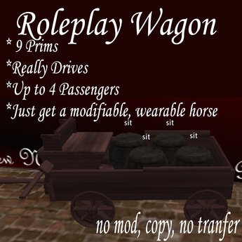 Second Life Marketplace - Roleplay Wagon