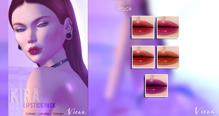 Second Life Marketplace - Viena :: Omega Kira Lipstick Pack