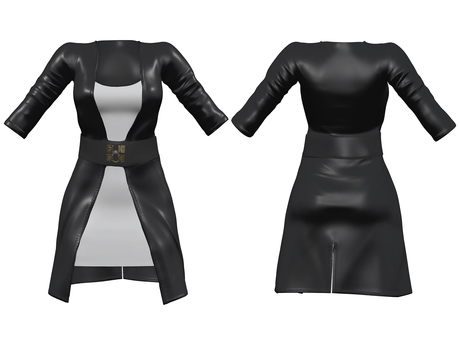 Second Life Marketplace - Full Perm Long Leather Coat Slink, Voluptuous ...