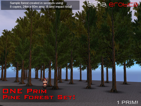 Second Life Marketplace - Anna Erotica - ONE Prim Pine Forest Set!