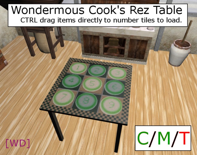 Second Life Marketplace - [WD] Wondermous Cook's Rez Table vM1.713
