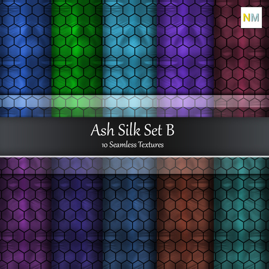 Second Life Marketplace - Ash Silk Set B 10 Fabric Textures Seamless NM