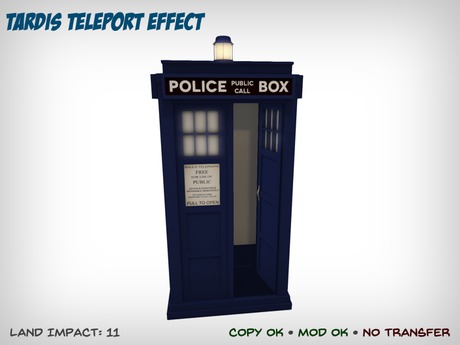 Second Life Marketplace - TARDIS Teleport Effect