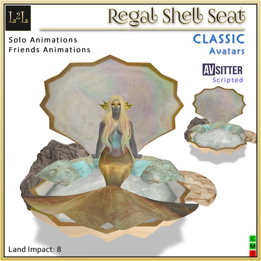 Second Life Marketplace - L2L Regal Shell Seat - Classic