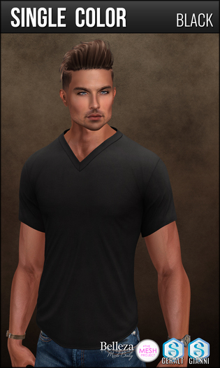 Second Life Marketplace - {COLD-ASH} Mens MESH BLAKE VNeck Tee ...