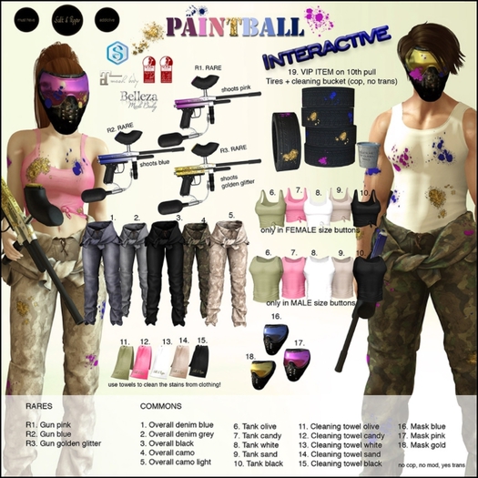 Second Life Marketplace - 5. S&P Paintball Overall Lara camo light (rez to unpack)