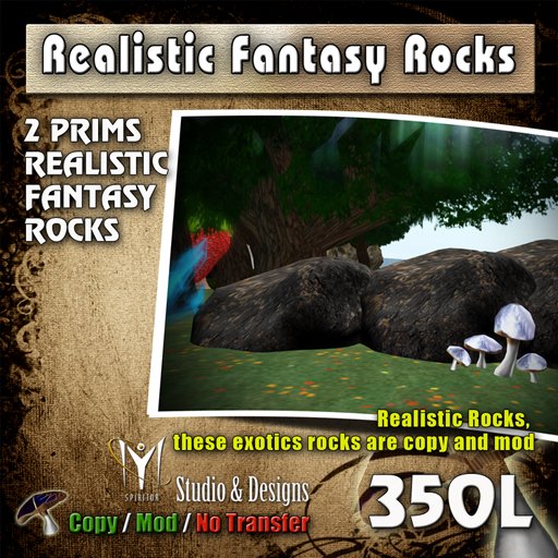 Second Life Marketplace - Realistic Fantasy Rock - BOXED