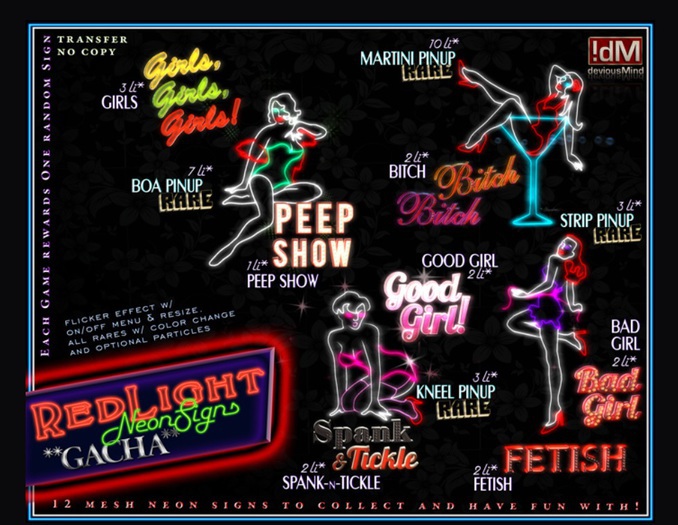 Second Life Marketplace - !dM "Redlight" - NeonSign **GOOD GIRL** (BOX)