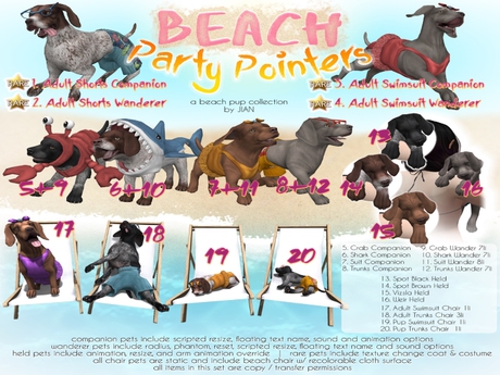 Second Life Marketplace - JIAN Beach Party Pointers 13. Spotted Black ...