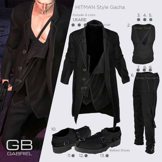 Second Life Marketplace - ::GB:: Hitman Style Set Dark Olive
