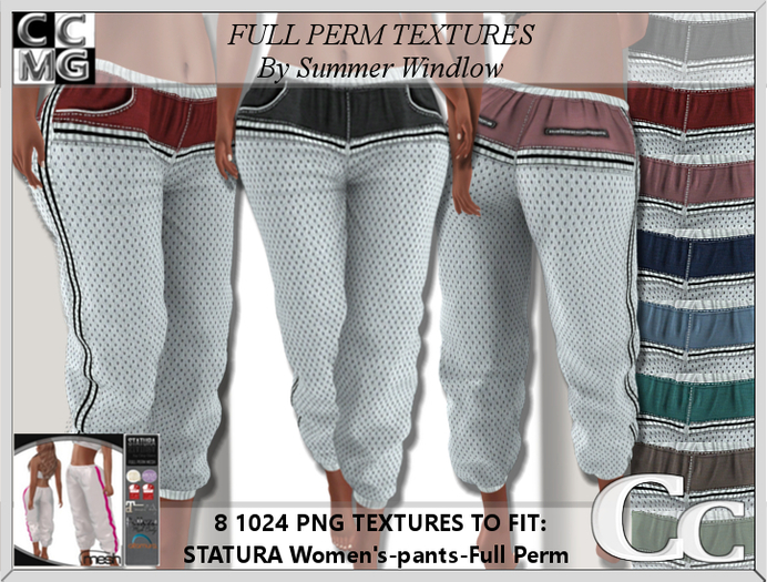 Second Life Marketplace - STATURA WOMANS PANTS TEXTURES -JOG ON! X 8 ...