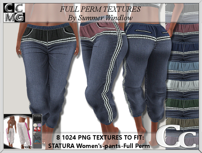 Second Life Marketplace - STATURA WOMANS PANTS TEXTURES -AT LEISURE X 8 ...