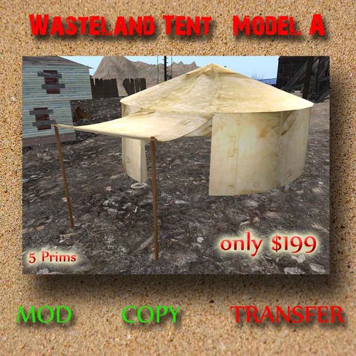 Second Life Marketplace - Wasteland Tent Model A - wasteland, urban ...