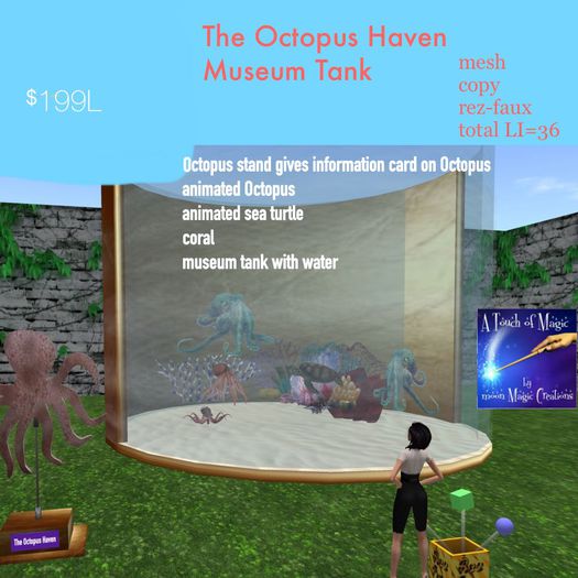 Second Life Marketplace - The Octopus Haven Museum Tank-crate