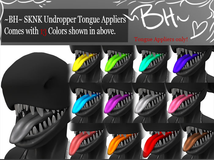 Second Life Marketplace - ~BH~ Tongue Colors Pack! for SKNK undropper Head!