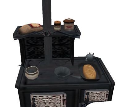 Second Life Marketplace - Cast Iron Cooking Stove - Smoking Stack