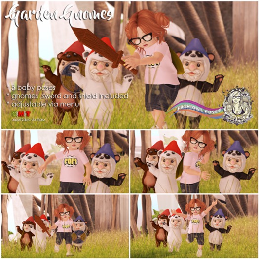 Second Life Marketplace - Fashiowl Poses - Garden Gnomes // BOX