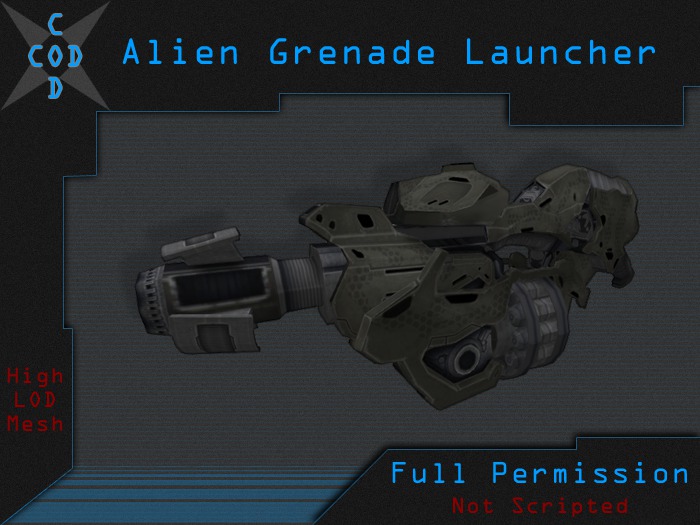 Second Life Marketplace - [COD] Alien Grenade Launcher - Full Perm Weapon