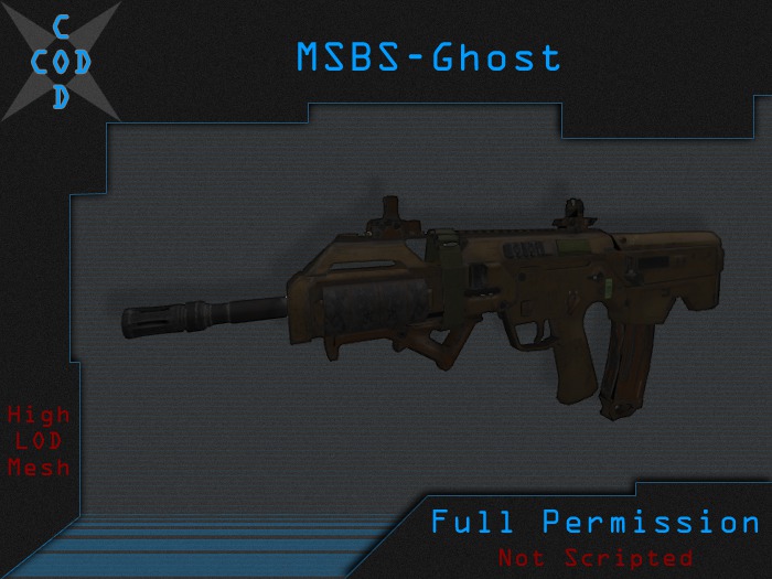 Second Life Marketplace - [COD] MSBS Ghost - Full Perm Weapon